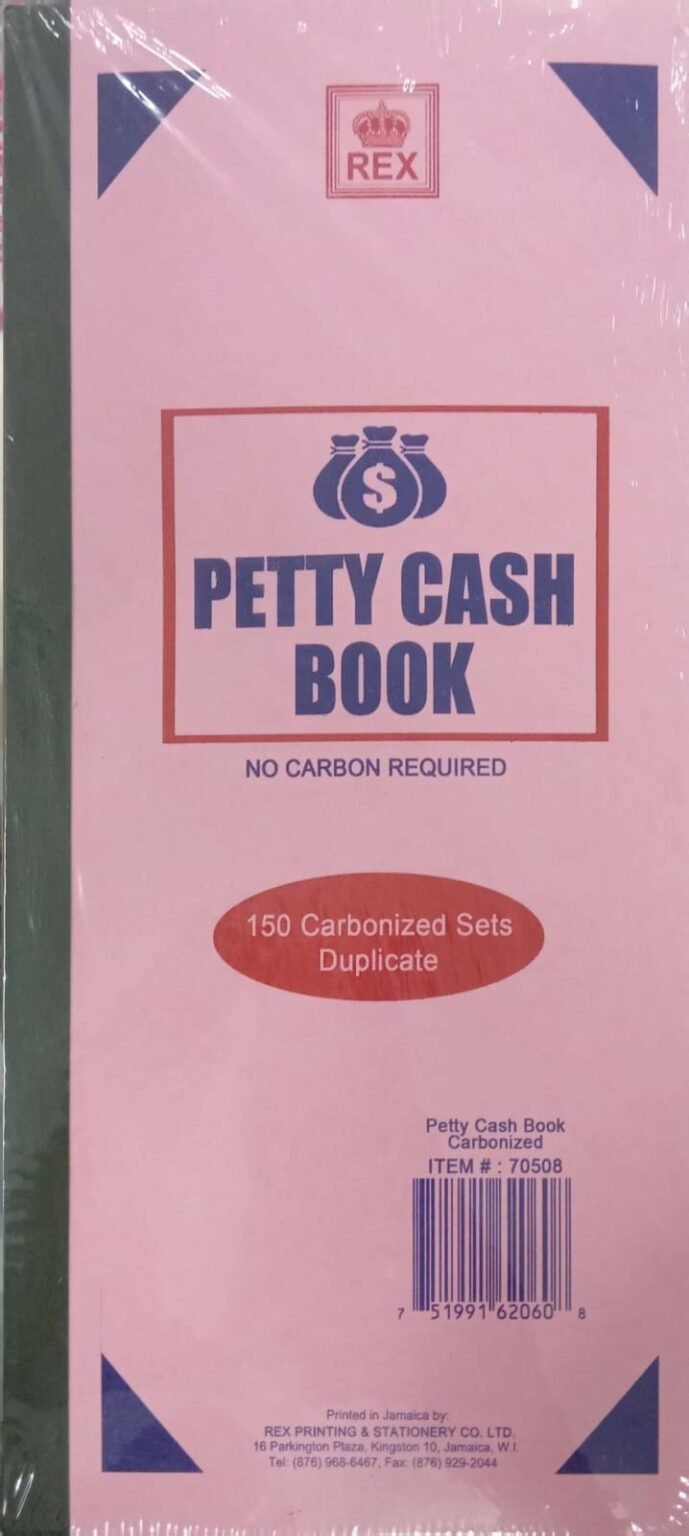 Petty Cash Book 150 Carbonized set duplicate - The Book Jungle Jamaica